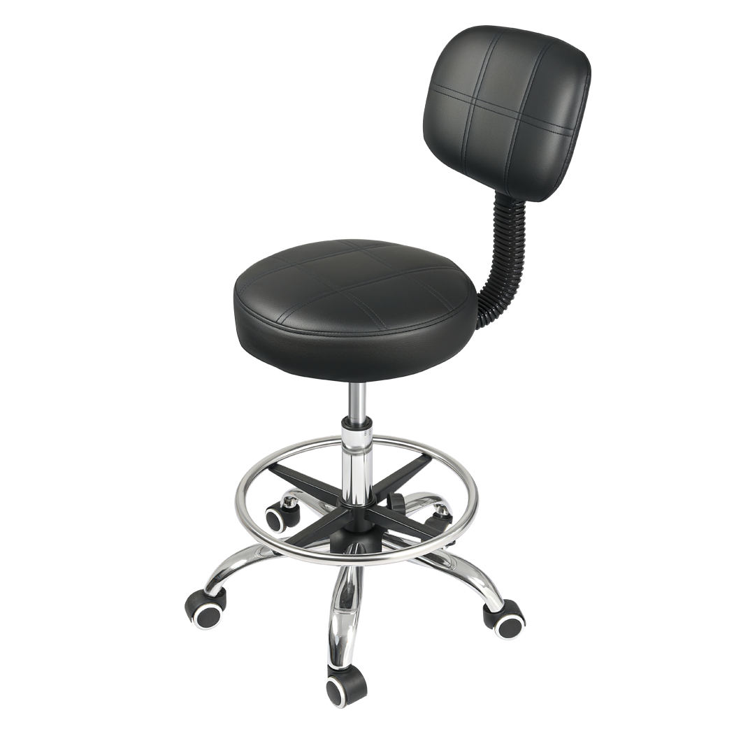 Levede Swivel Office Chair Low Back Round Rolling Stools Height Adjust
